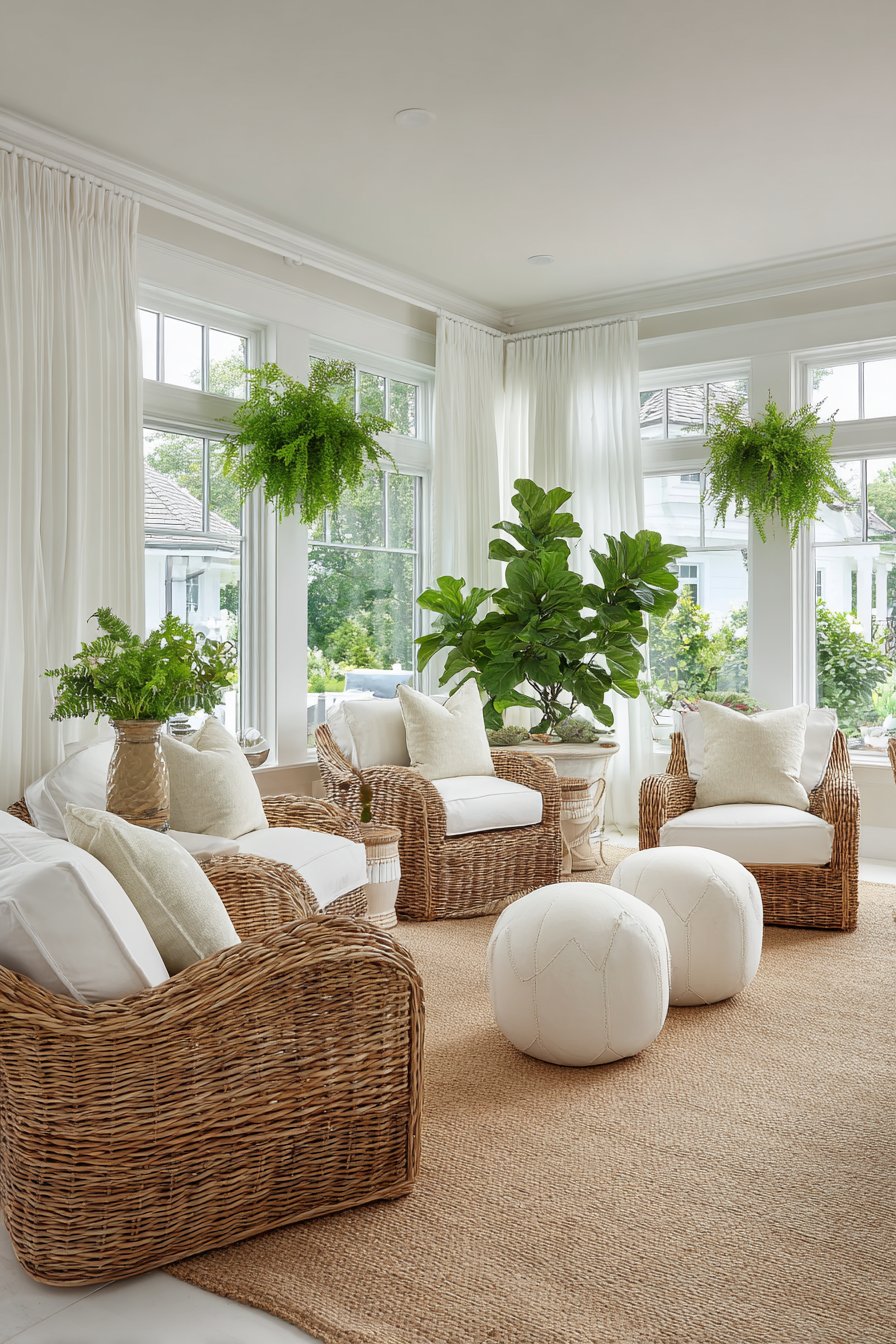 17+ Cozy Sunroom Living Room Ideas | Glowdecors