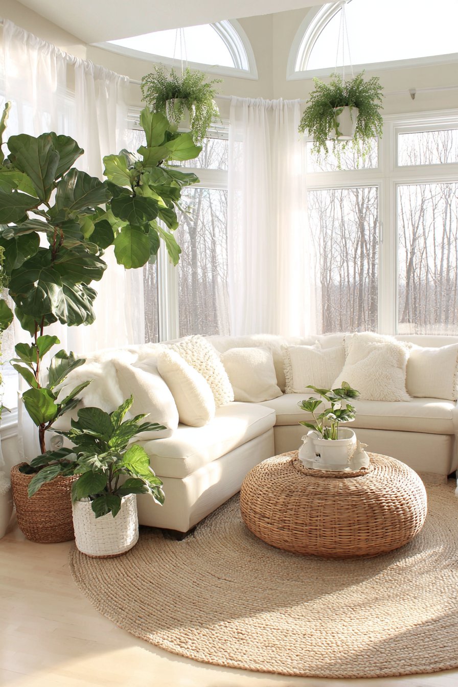 17+ Cozy Sunroom Living Room Ideas | Glowdecors