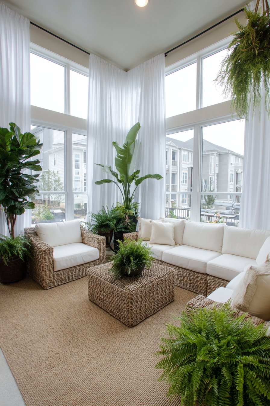 17+ Cozy Sunroom Living Room Ideas | Glowdecors